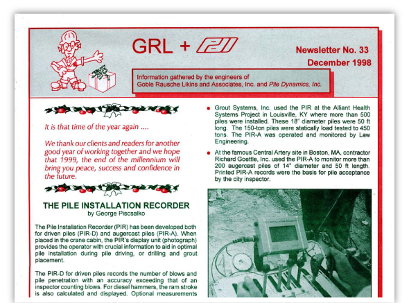 Issue 33: The Pile Installation Recorder - GRL Engineers