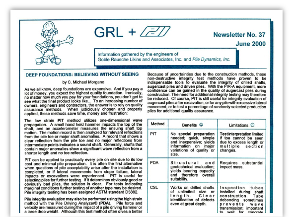 Issue 37: Deep Foundations - Believing without Seeing - GRL Engineers