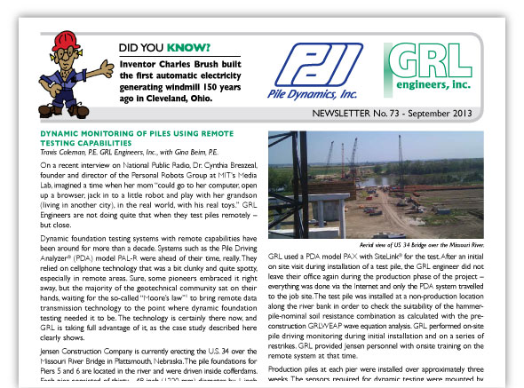 Issue 73: Dynamic Monitoring of Piles Using Remote Testing Capabilities ...