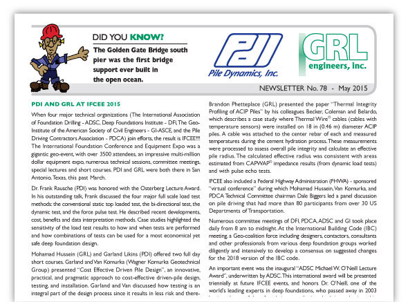 Issue 78: PDI and GRL at IFCEE 2015 - GRL Engineers