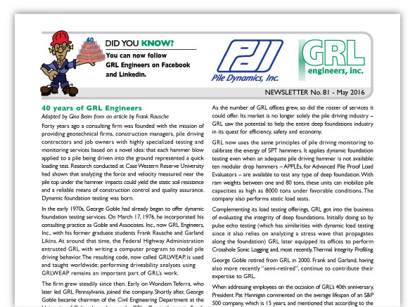 Issue 81: 40 Years of GRL Engineers - GRL Engineers