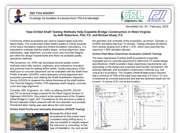 Issue 93: New Drilled Shaft Testing Methods Help Expedite Bridge ...